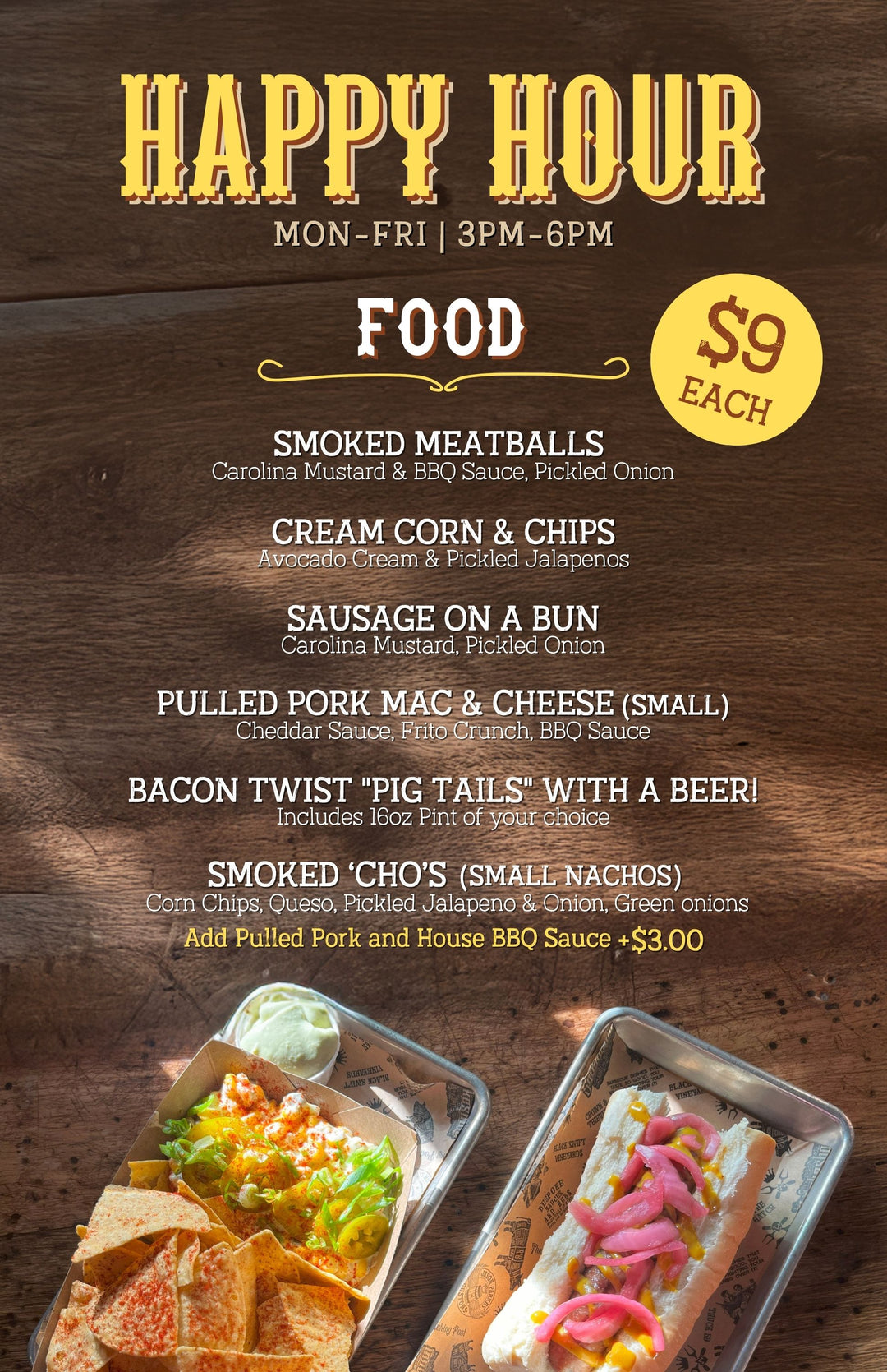 Happy Hour Menu – The Hatching Post